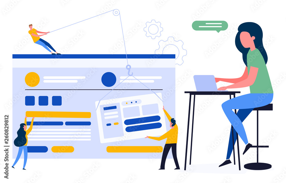 Colourful illustration of a customizable user-friendly design Stock ...