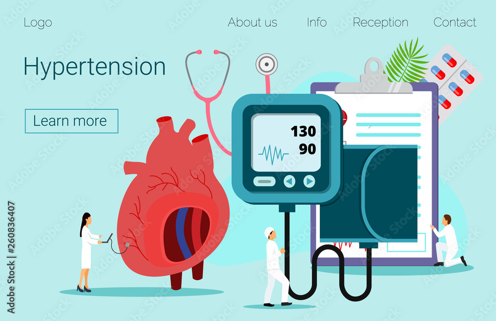Health concept of hypotension and hypertension disease. Symptoms and ...