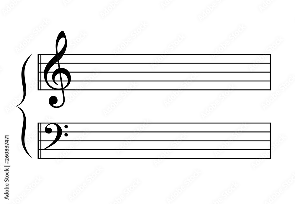 Blank music staff vector illustration Stock Vector | Adobe Stock