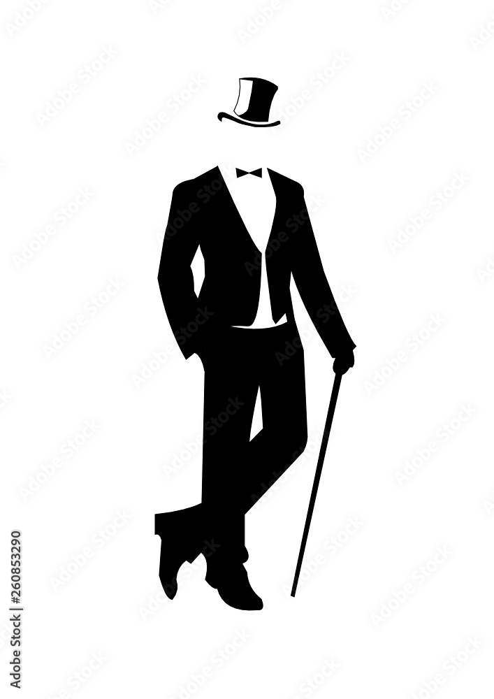 Gentleman vector silhouette Stock Vector | Adobe Stock