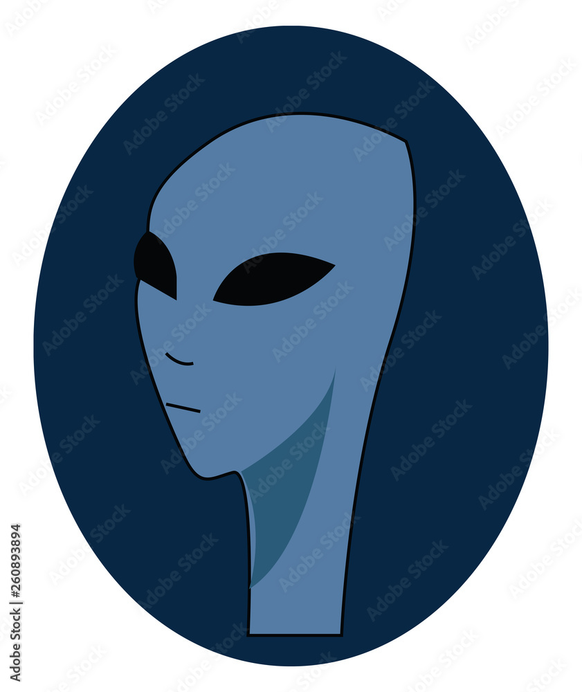 Clipart of a long neck blue alien from outer space vector color drawing ...