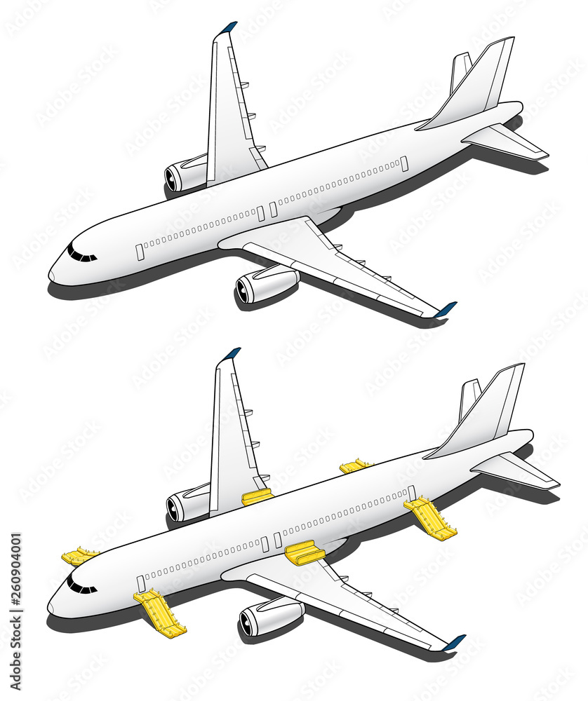 Isometric Plane Airplane Slide. Plane 3d Illustration Vector. Stock ...
