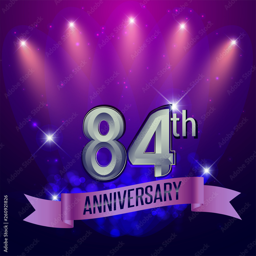 84th Anniversary, Party poster, banner and invitation - background ...