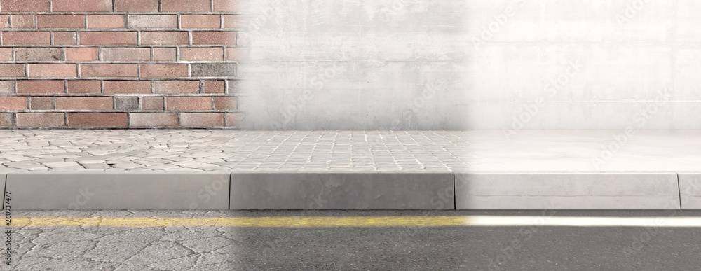 Pavement Street And Wall Backdrop Stock Photo | Adobe Stock