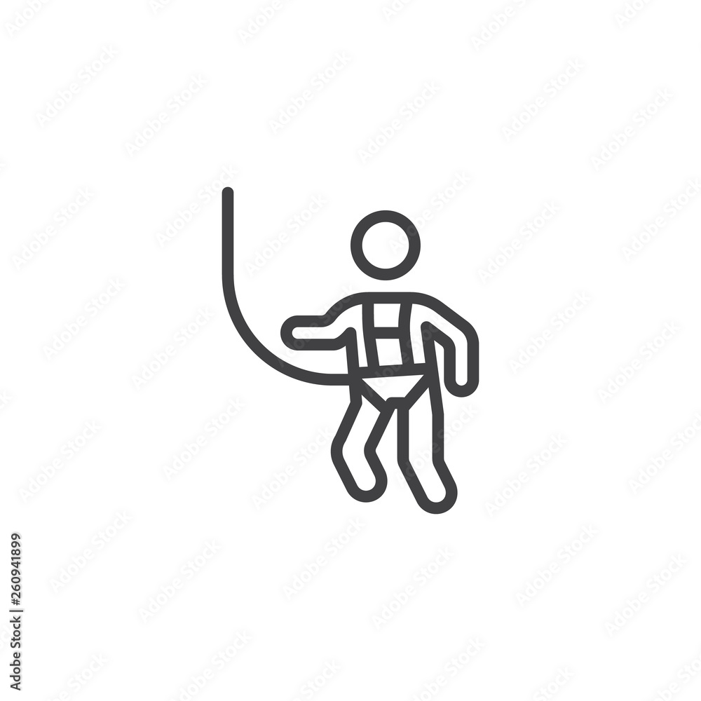 Wear Safety Harness line icon. linear style sign for mobile concept and ...