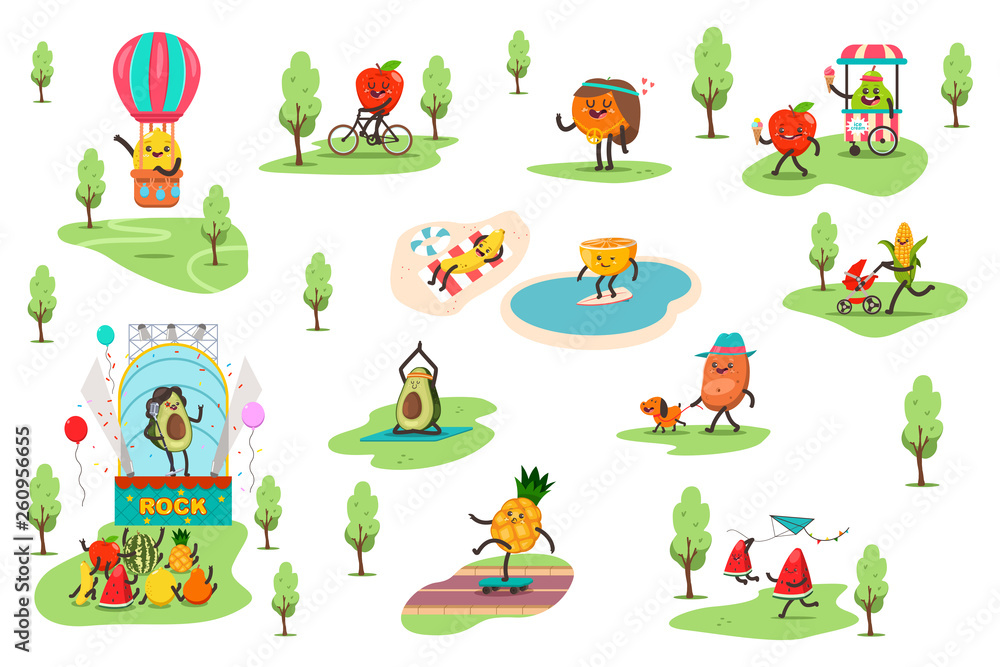 Outdoor Activities Cartoon