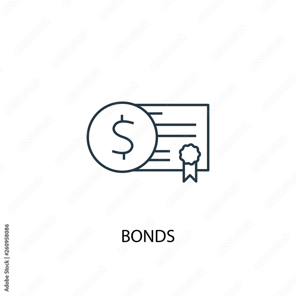 Bonds concept line icon. Simple element illustration. Bonds concept ...