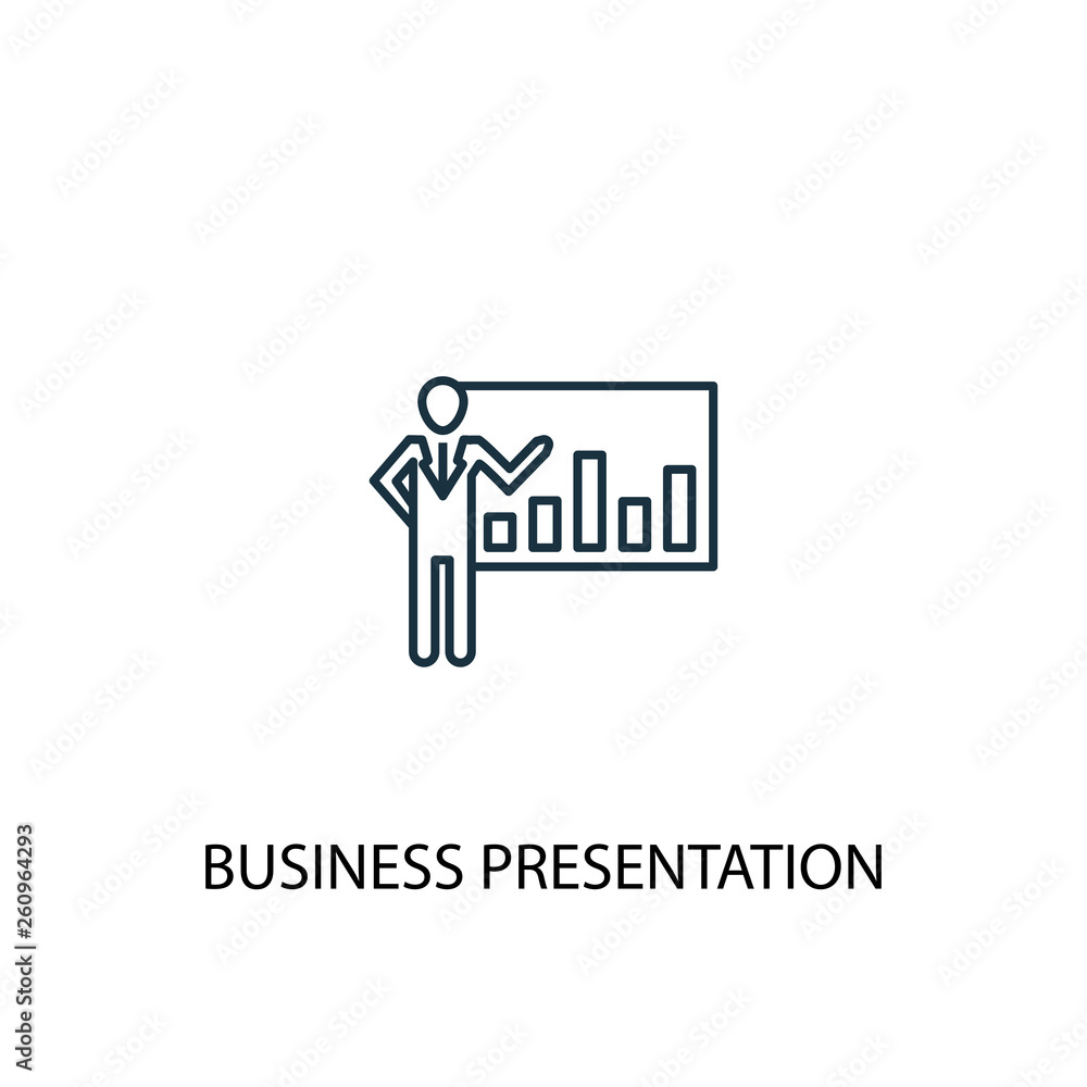business presentation concept line icon. Simple element illustration ...
