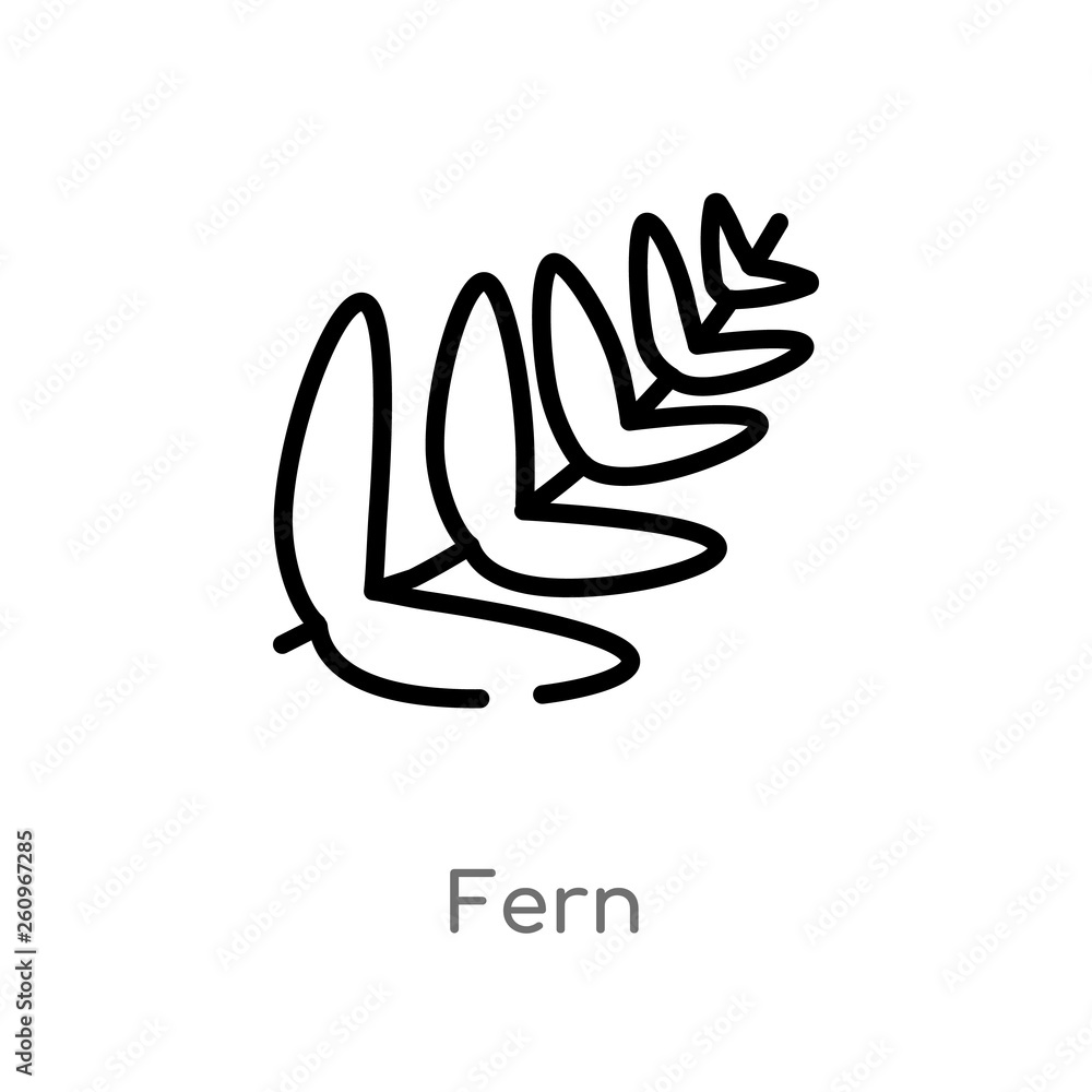 outline fern vector icon. isolated black simple line element ...