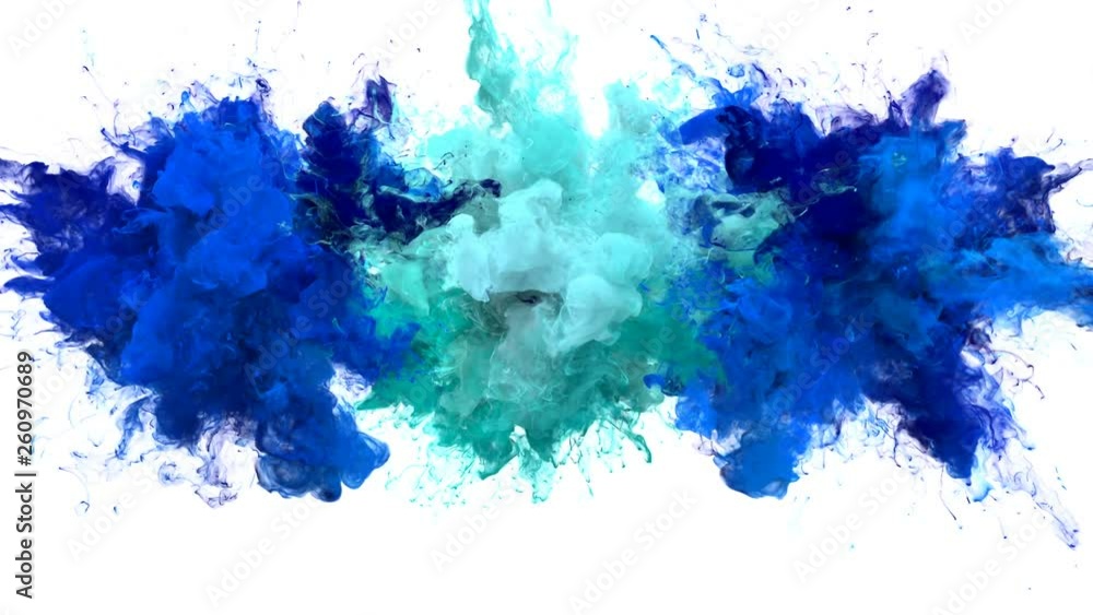 Blue Cyan Color Burst - Multiple colorful smoke powder explosion fluid ...