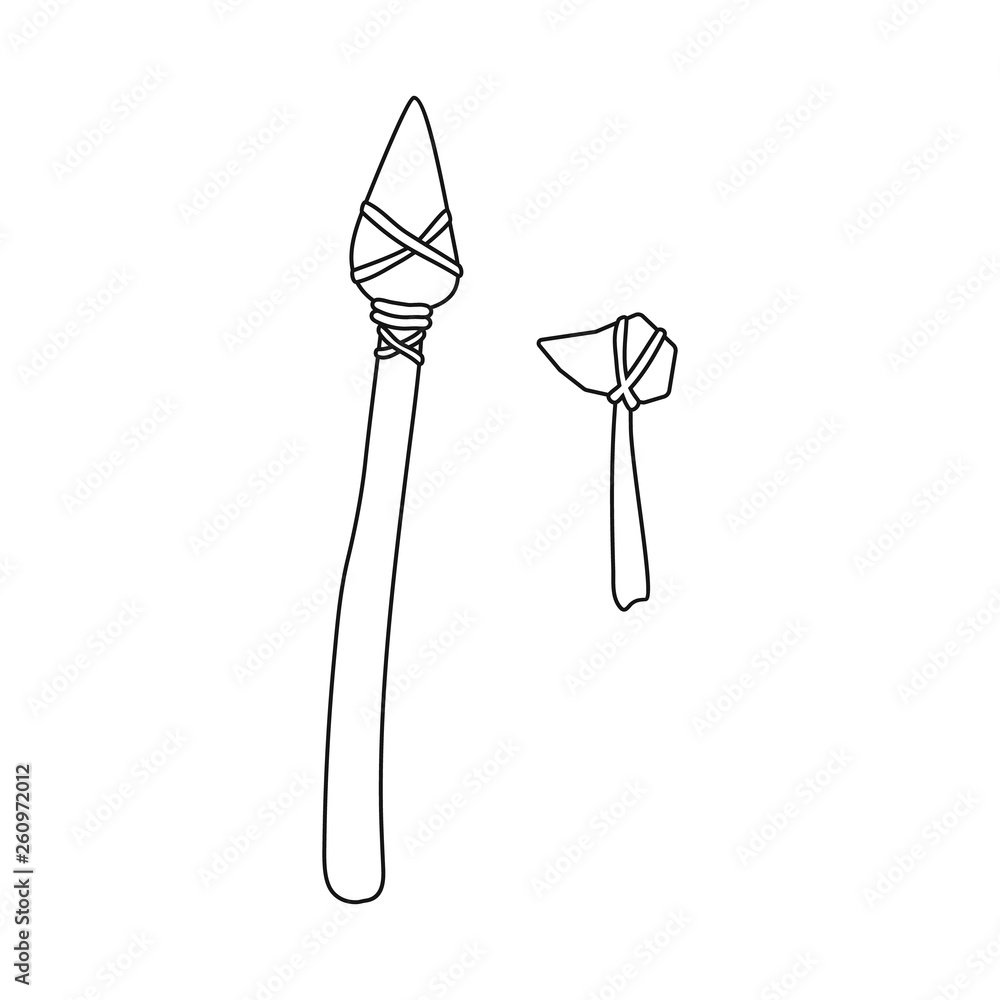 Vector illustration of prehistoric and arrow symbol. Collection of ...