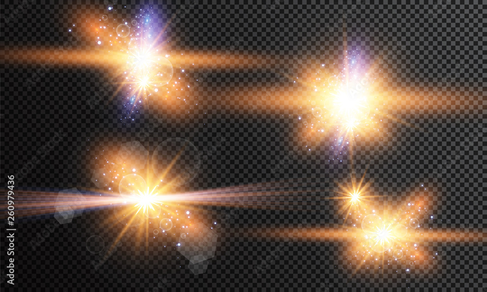 Glow light effect. Vector illustration. Christmas flash Concept. Vector ...