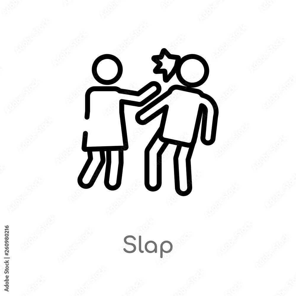 Vecteur Stock outline slap vector icon. isolated black simple line ...