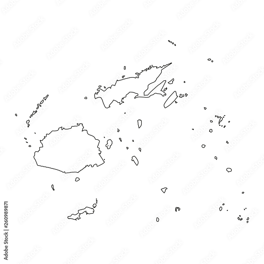 High detailed vector map - Fiji Stock Vector | Adobe Stock