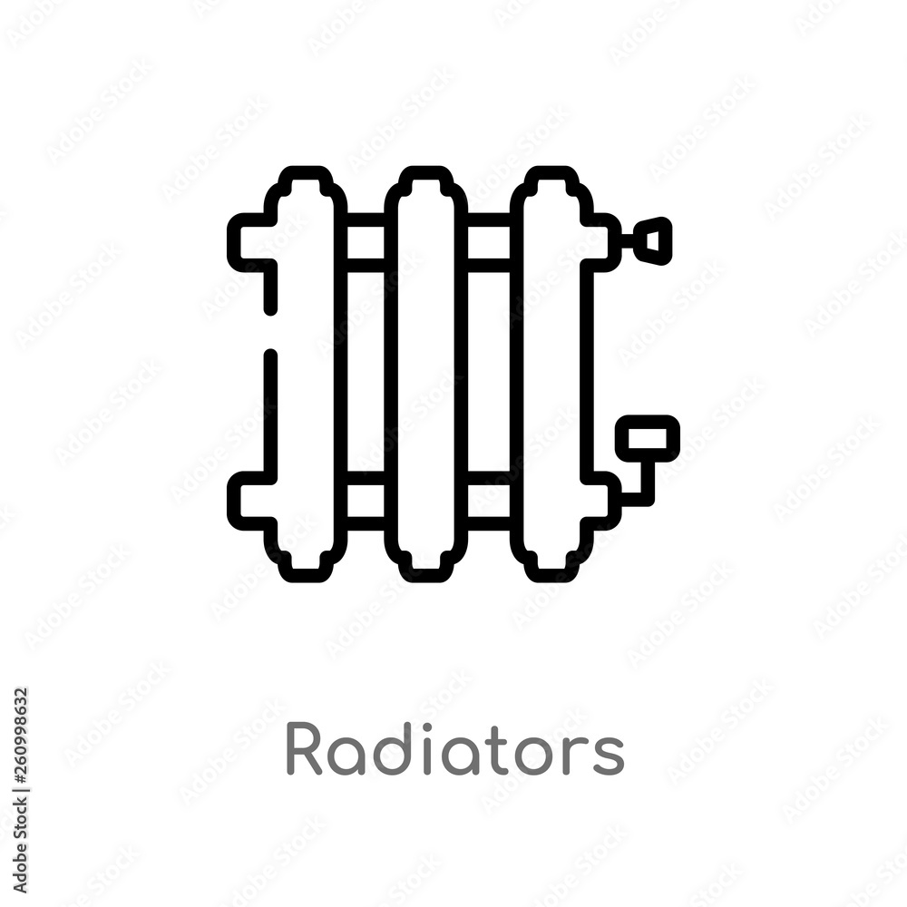 outline radiators vector icon. isolated black simple line element ...
