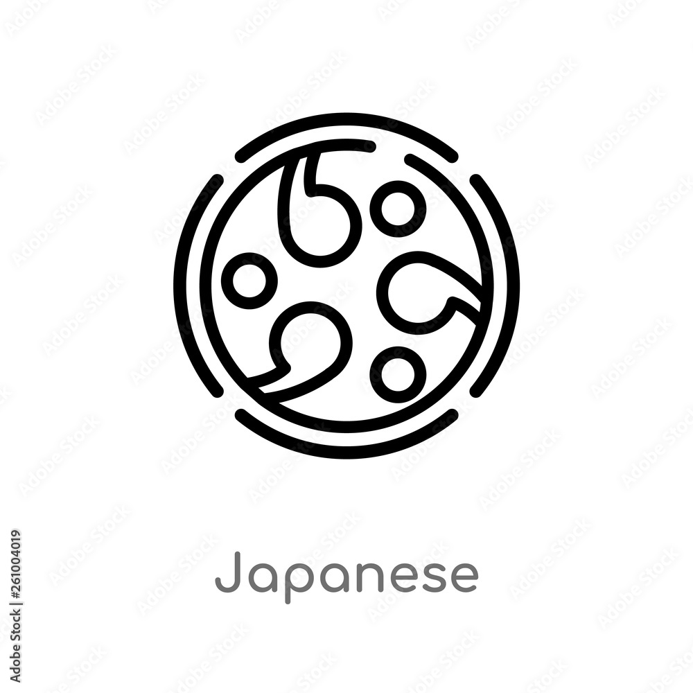 outline japanese vector icon. isolated black simple line element ...