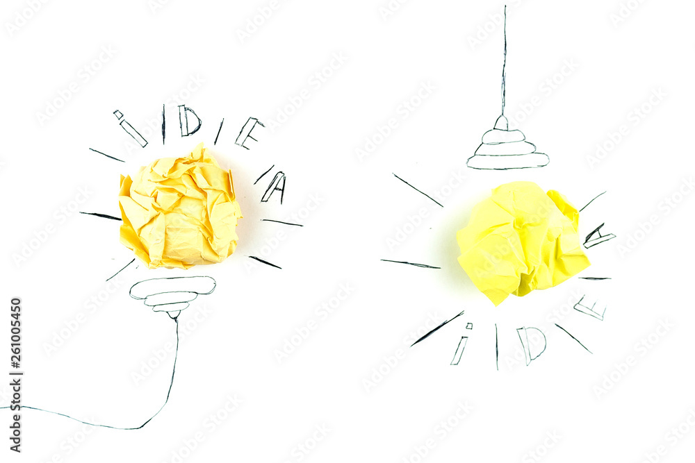 crumpled paper light bulb Stock Photo | Adobe Stock