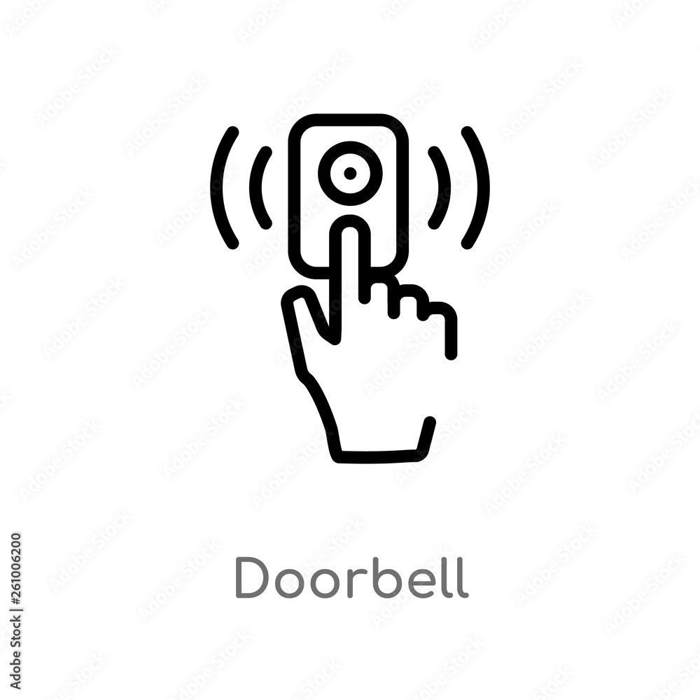 outline doorbell vector icon. isolated black simple line element ...