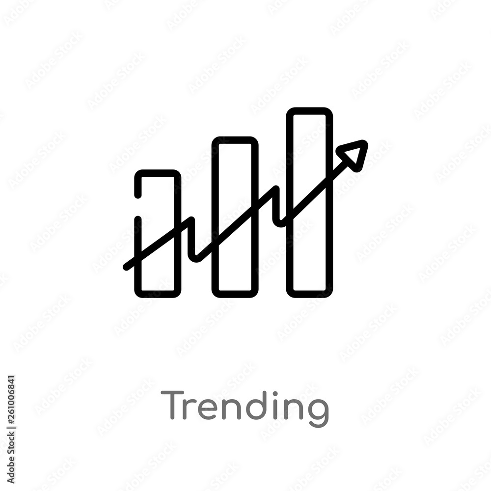 outline trending vector icon. isolated black simple line element ...