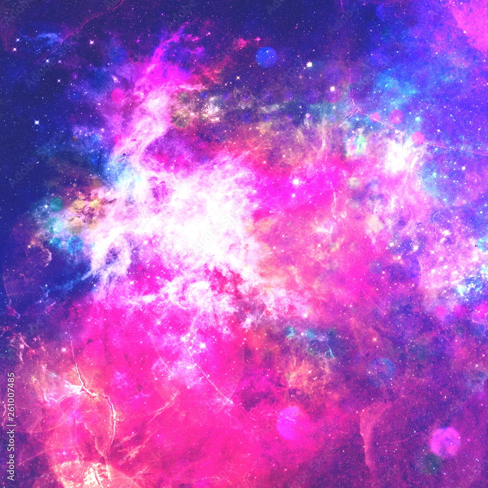 Abstract colorful space background. Stars of a planet and galaxy in ...
