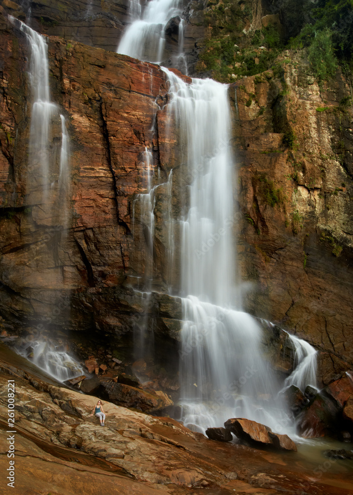 Travel destination Ramboda Falls, 109m in high waterfalls, flowing over ...