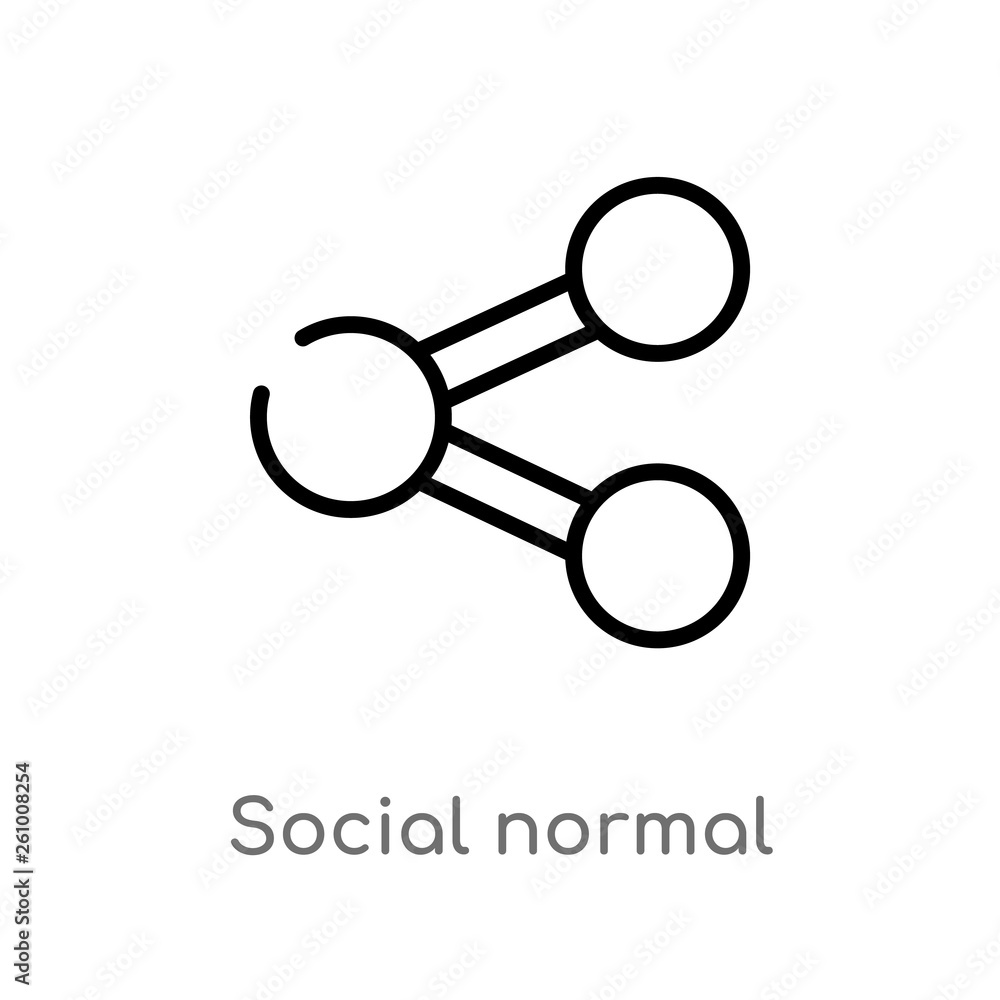 outline social normal vector icon. isolated black simple line element ...