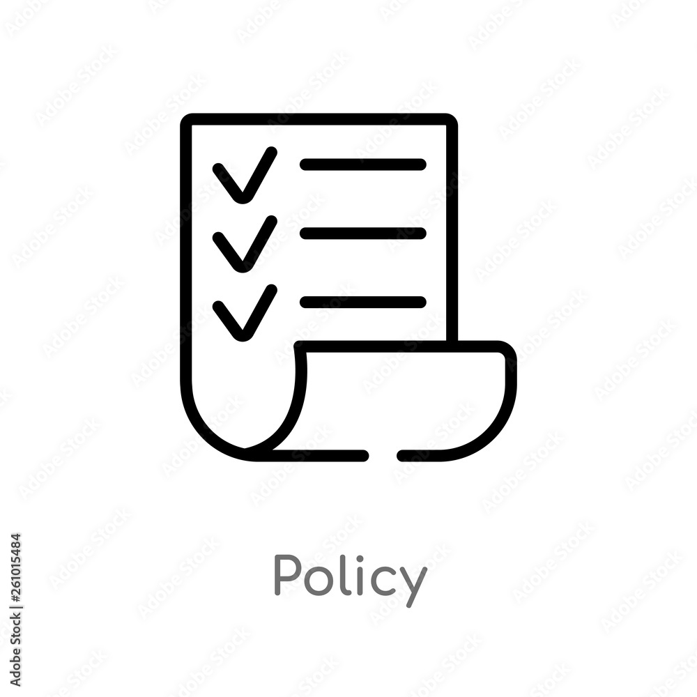 outline policy vector icon. isolated black simple line element ...