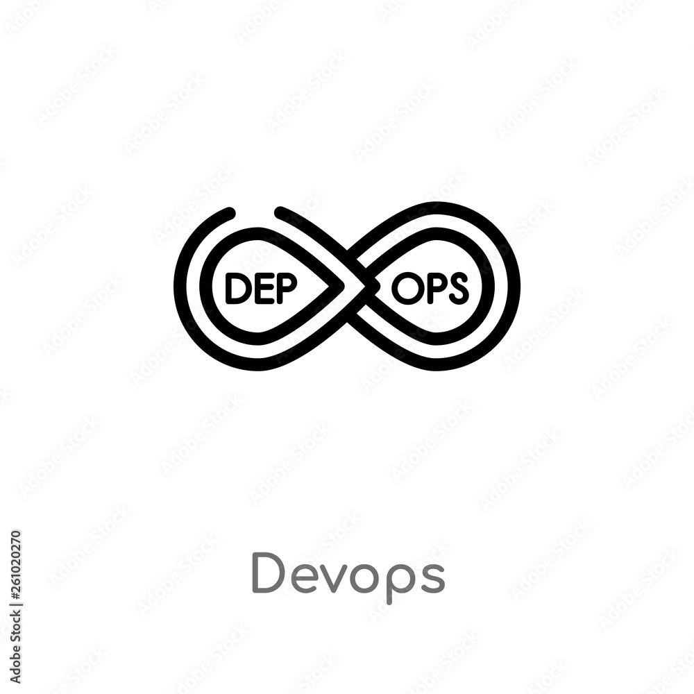 outline devops vector icon. isolated black simple line element ...