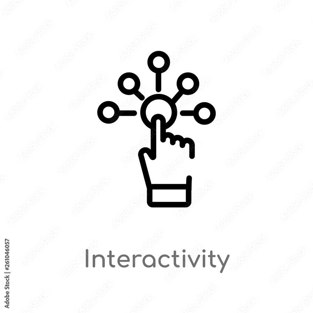 outline interactivity vector icon. isolated black simple line element ...