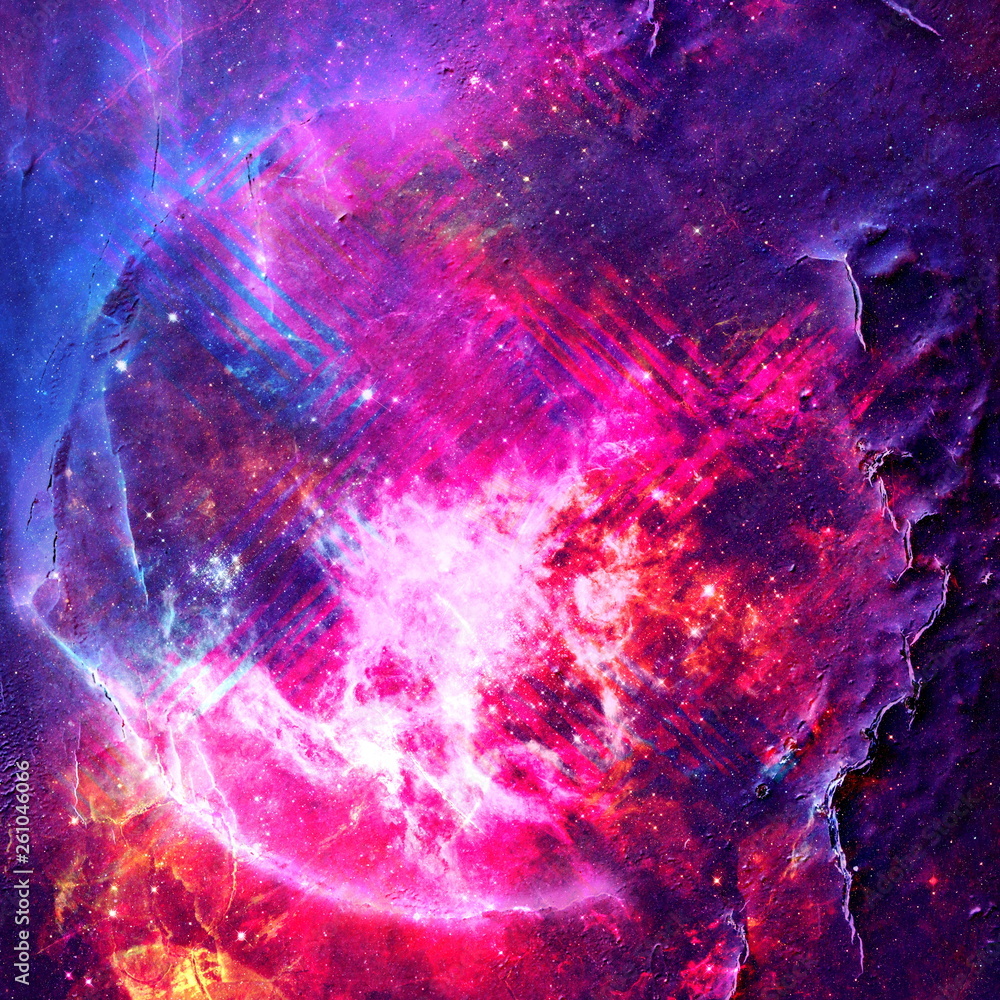Abstract colorful space background. Stars of a planet and galaxy in ...