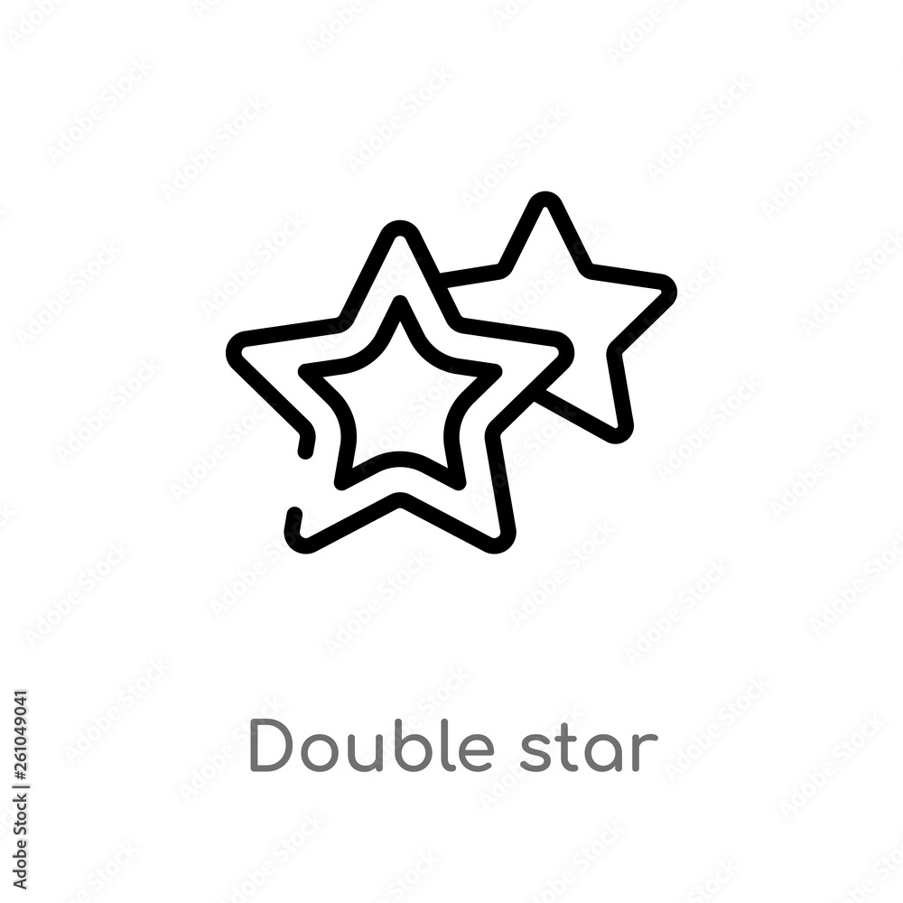 outline double star vector icon. isolated black simple line element ...