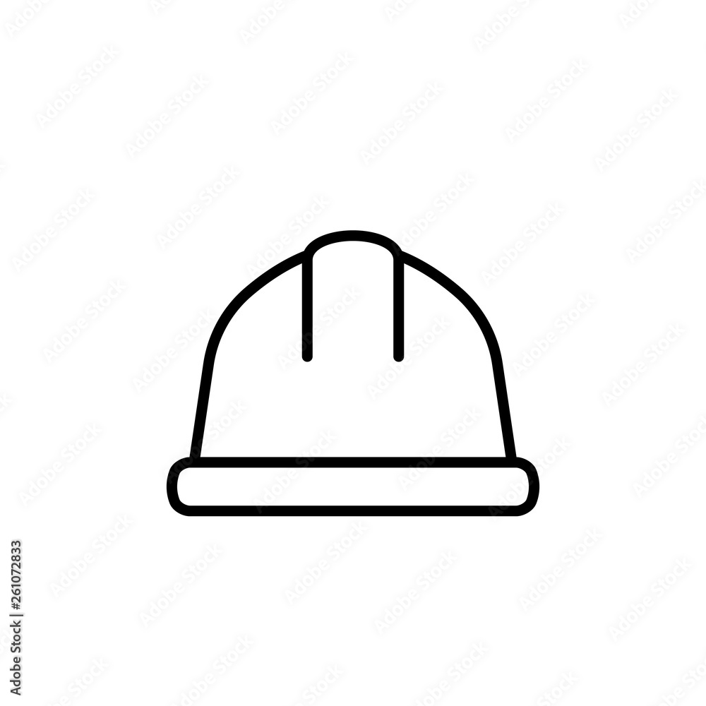 Hard hat outline icon. Clipart image isolated on white background Stock ...