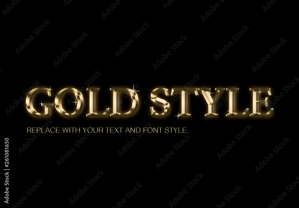 Golden Text Style smart layer photoshop mockup Stock Template | Adobe Stock