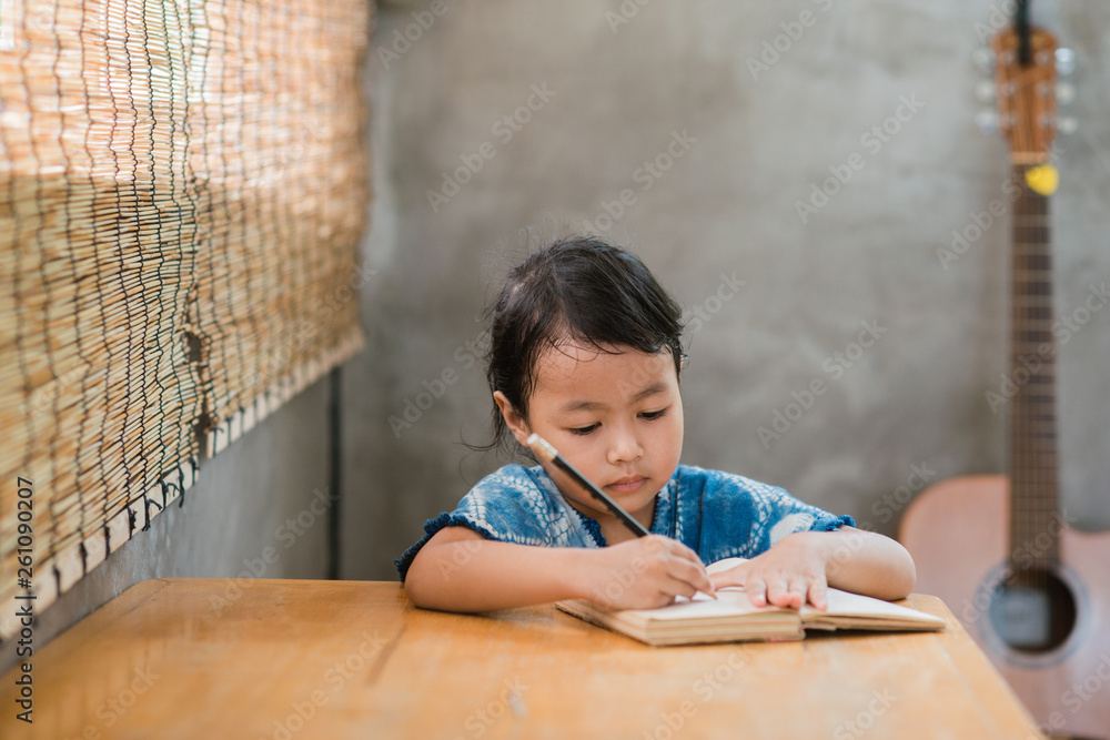 Asian children drawing Stock Photo | Adobe Stock