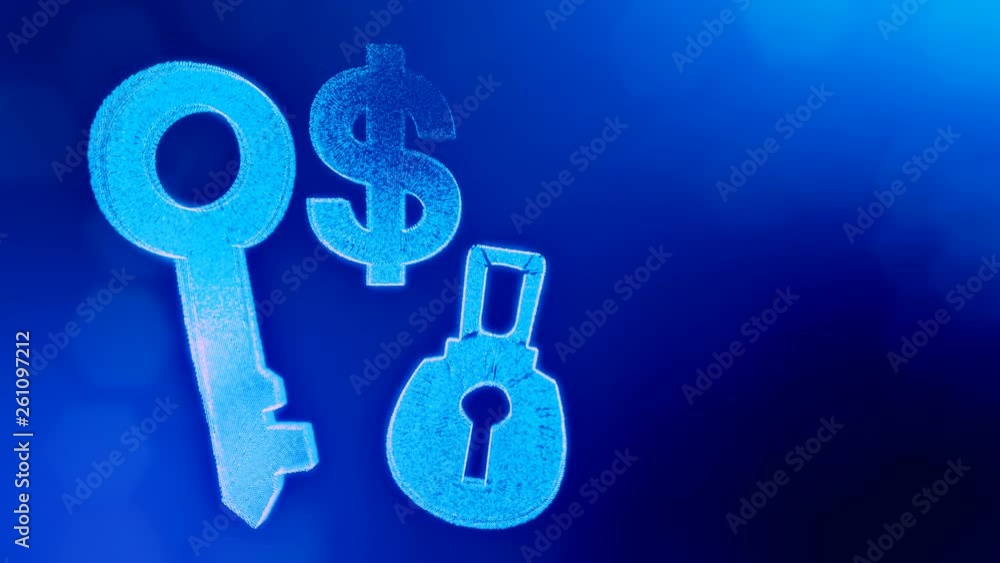 Vidéo Stock dollar sign and emblem of lock and key. Finance background ...