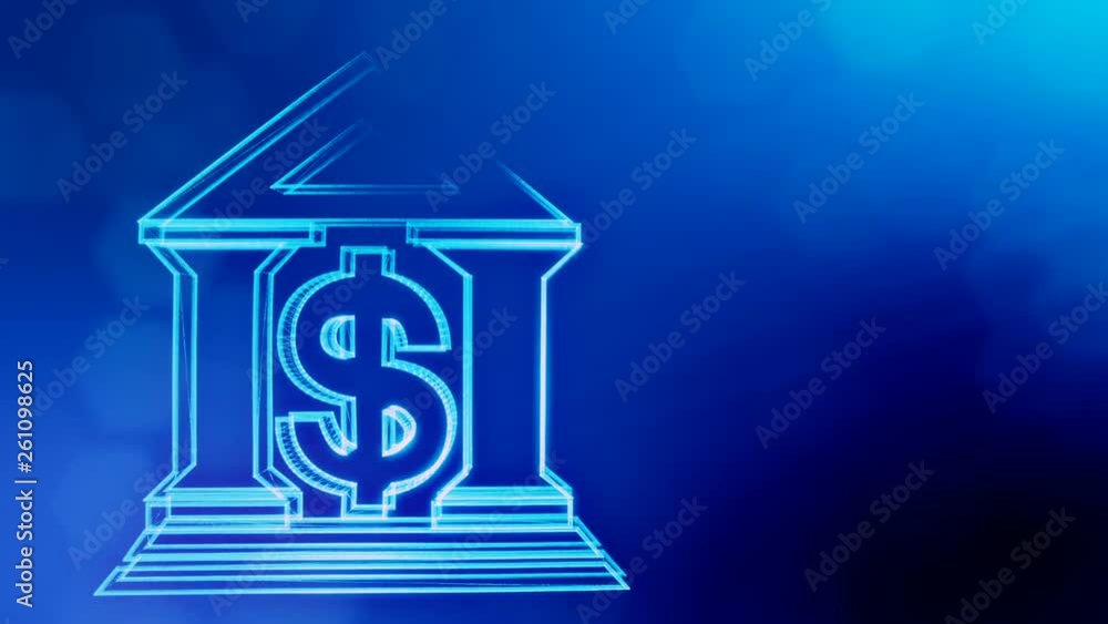 dollar sign and emblem of a bank. Finance background of luminous ...