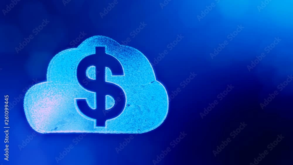 Vidéo Stock dollar sign in emblem of cloud. Finance background of ...