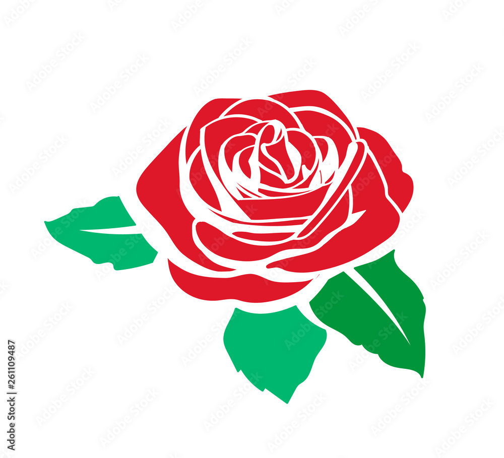Red Rose Outline Clipart