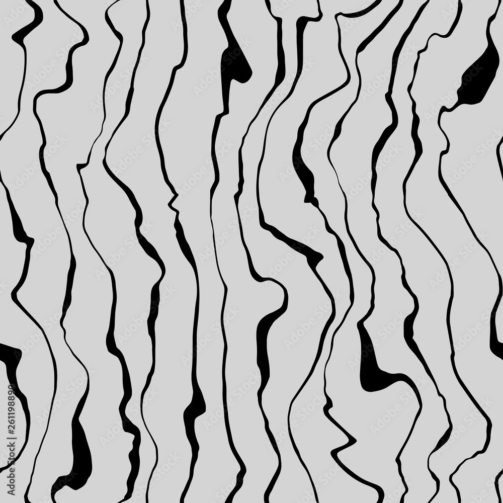 Vector Illustration of the seamless pattern of black lines, hand ...