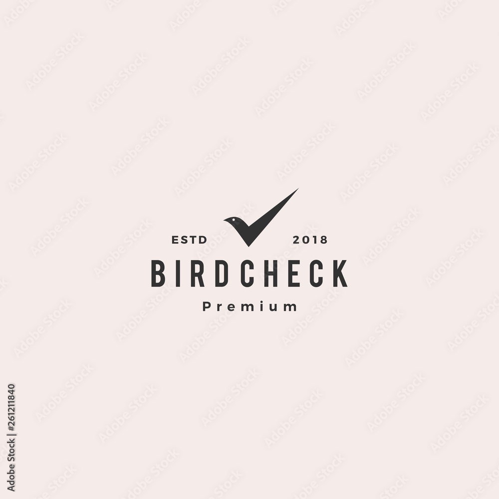 bird check mark logo vector icon Stock Vector | Adobe Stock