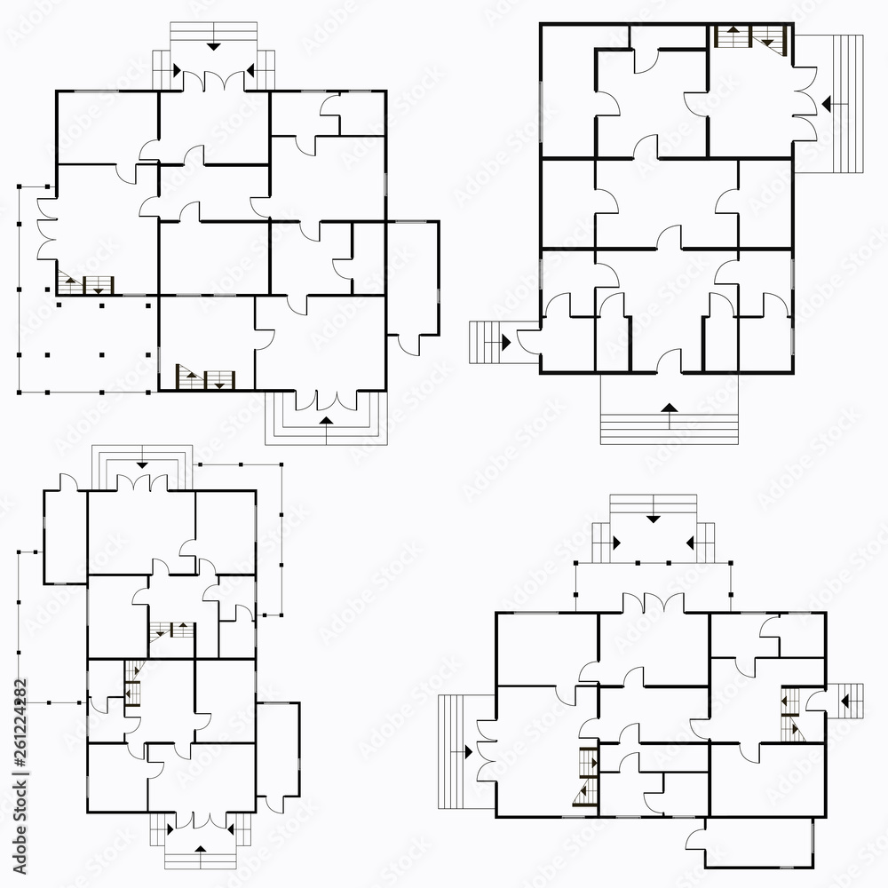 Architectural blueprint in top view background. Vector technical ...