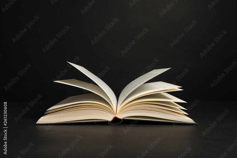 Open Book Black Background