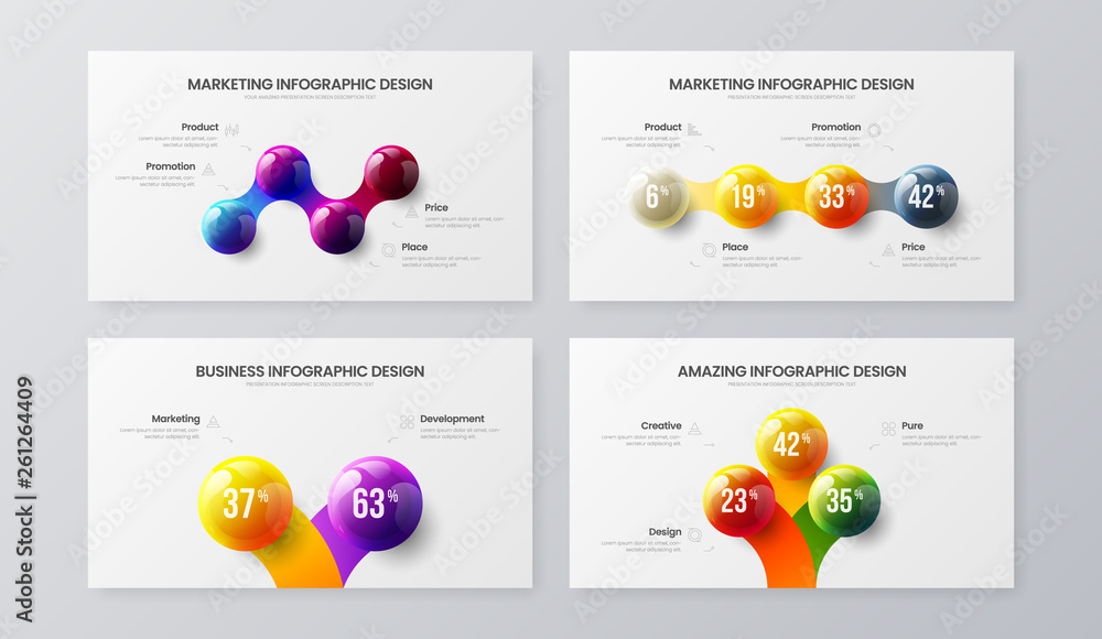 Amazing 2, 3, 4 step marketing analytics presentation vector ...