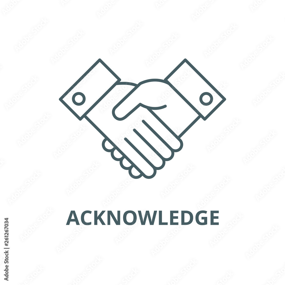 Acknowledge line icon, vector. Acknowledge outline sign, concept symbol ...