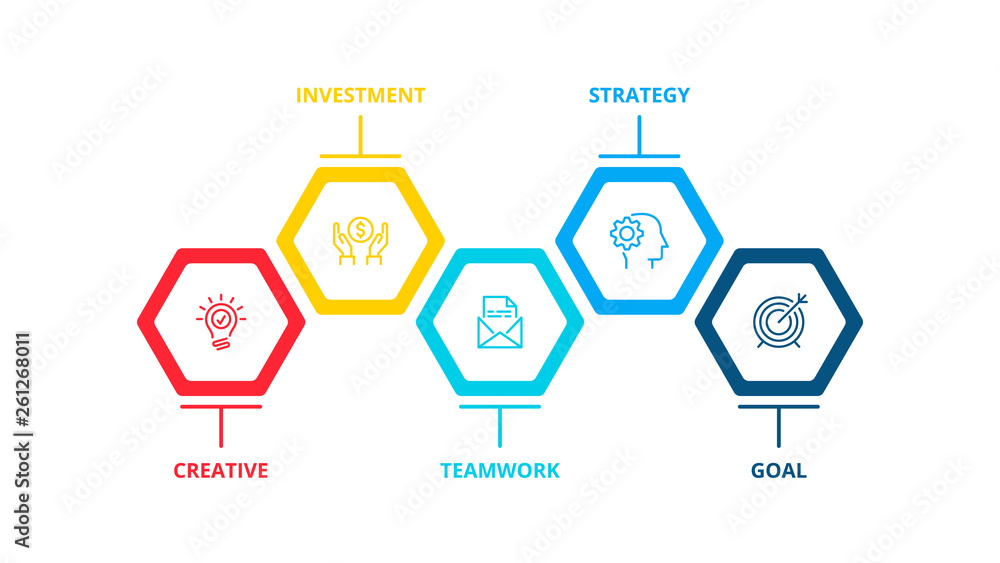 Business data visualization. Process chart. Abstract elements of graph ...