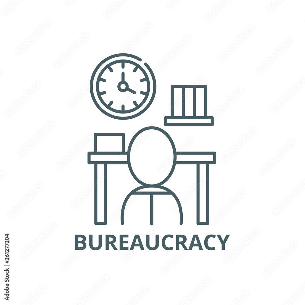 Bureaucracy line icon, vector. Bureaucracy outline sign, concept symbol ...