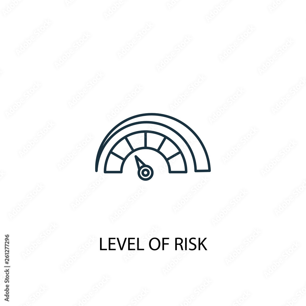 Level of Risk concept line icon. Simple element illustration. Level of ...