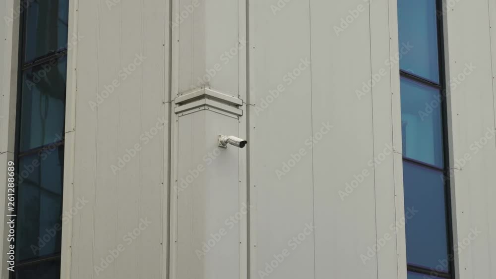 Outdoor Video surveillance and security camera monitoring in front of a ...