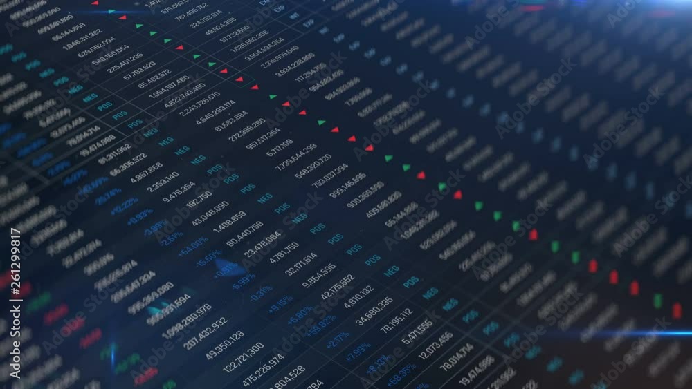 Generic financial chart, numbers, percentage growing, declining ...