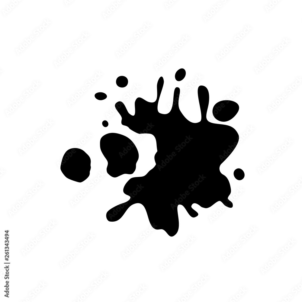 Cute ink blot black chaotic. Vector illustration isolated variable ...